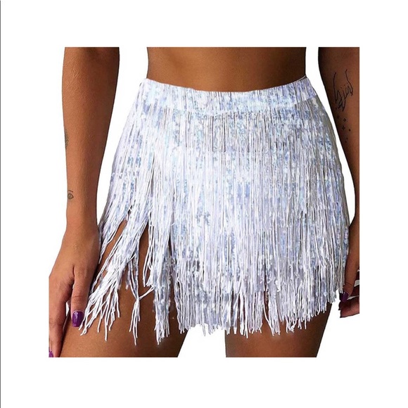 Skirts | Festival Dance Sequin Fringe Hip Skirt | Poshmark